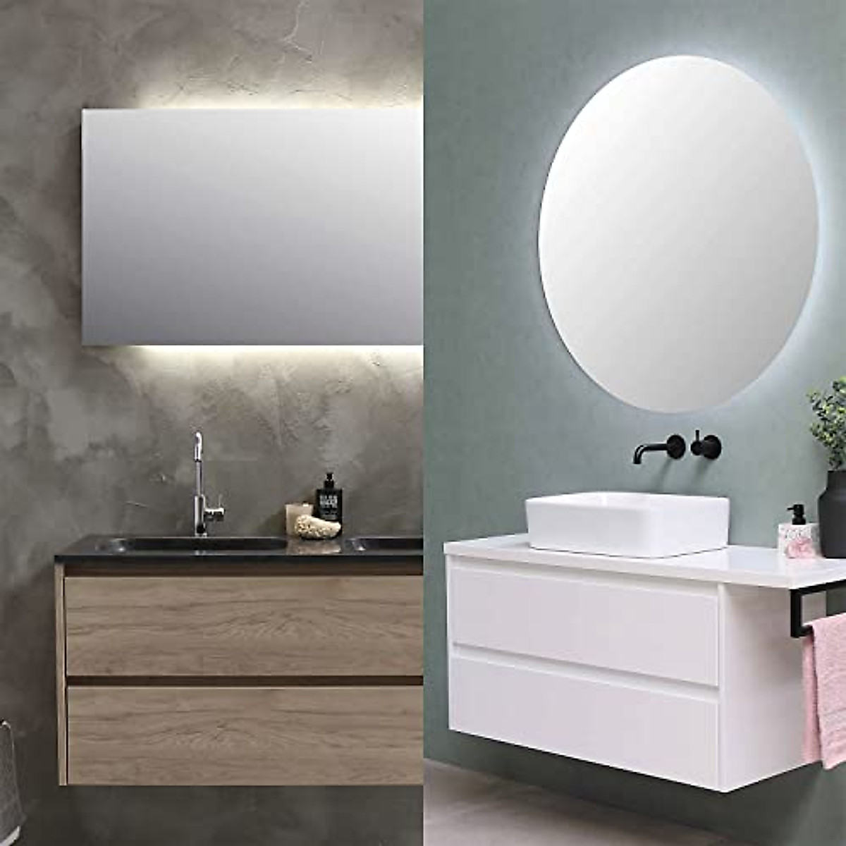 phopollo White LED Strip Lights, 50ft Dimmable 6500k Daylight White Led Light Strip, 900 LEDs Flexible Led Lights for Bedroom, Mirror, Kitchen Decoration