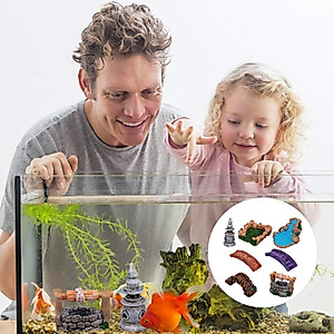 Cabilock 8pcs Micro Landscape Bridge Pond Fairy Garden Decor Scenery Adornment Resin Art Crafts Fairy Garden Accessories Fairy Garden Crafts Resin Ornaments Miniature Landscape Ornament