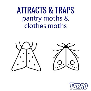 TERRO T2950 Closet & Pantry Moth Trap Killer Plus Alert -Attract, Trap, and Kill Clothes, Grain, Flour, Meal, and Seed Moths