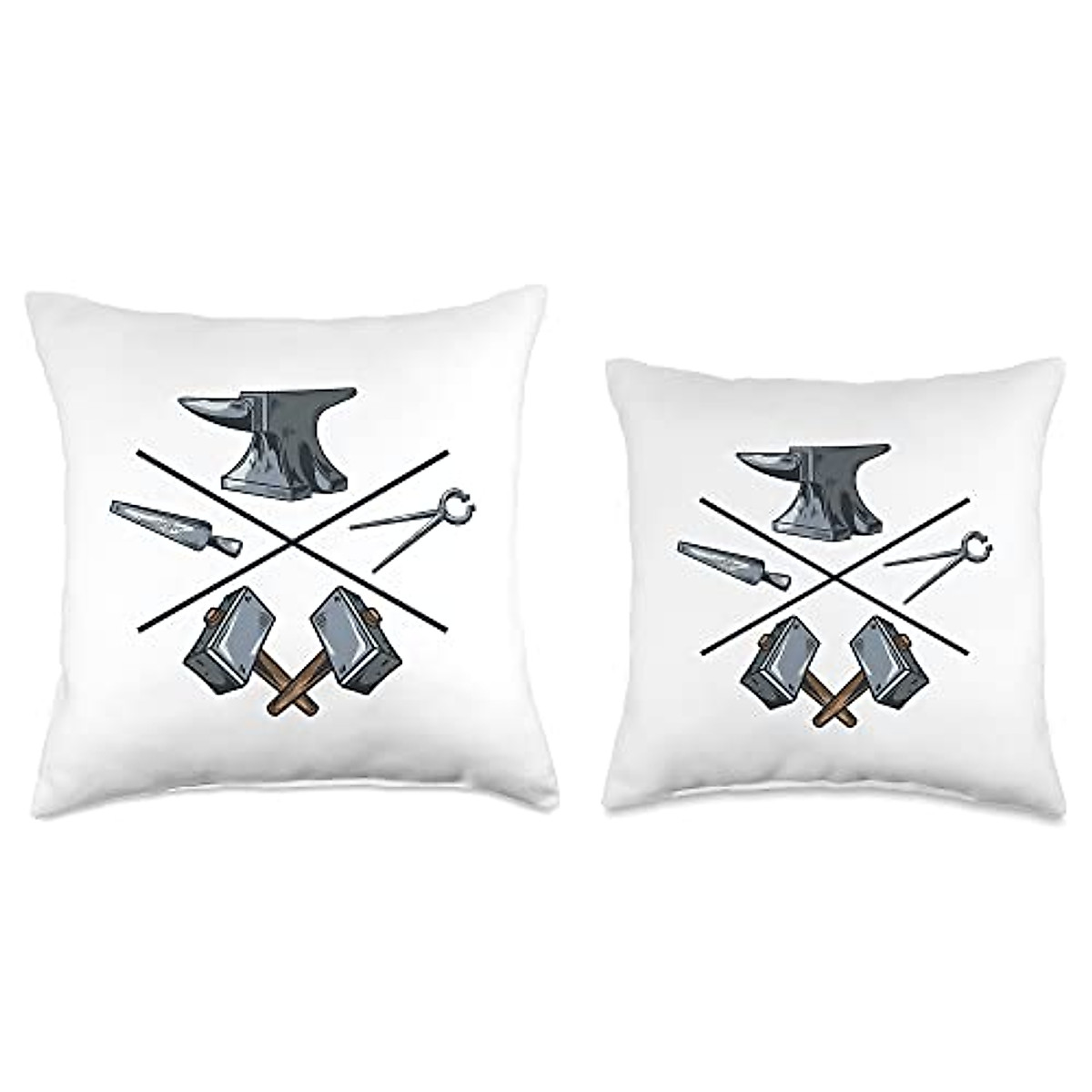 Forging Equipment Starter Kit Gifts For Beginners Anvil Hobby Legend Forging Professional Blacksmith Throw Pillow, 18x18, Multicolor