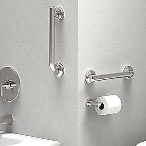 SAFETY+BEAUTY 1-1/4 x 12inch ADA Stainless Steel Bath Safety Grab Bar for Shower, Asymmetrical Design, 500lbs Support, Brushed Nickel