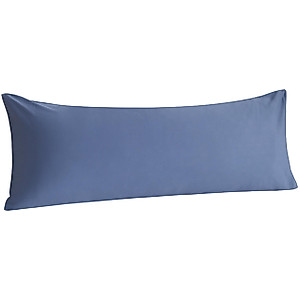 NTBAY Body Cotton Pillowcase - Envelope Closure 20x54 Pillowcase, Breathable and Soft Bed Pillow Case, Denim Blue