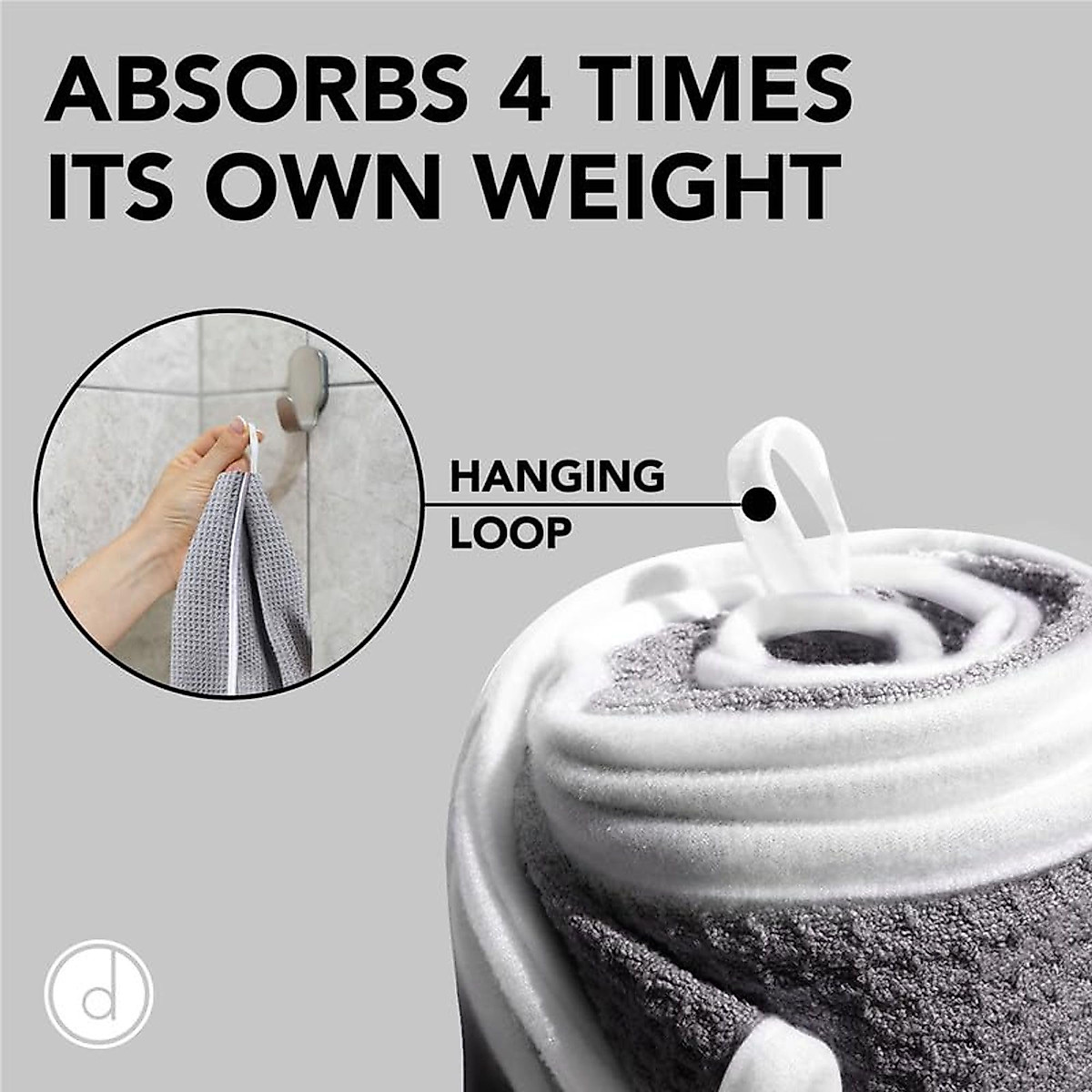 desired body Gym Towels for Sweat (2 Pack) - Absorbent Waffle Fabric Texture Yoga Towel for Gym, Sports, and Exercise - Odor-Free, and Lightweight - for Men and Women - Grey