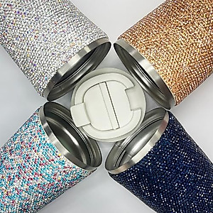 Cupcupmore 12 oz Bling Black Rhinestone Stainless Steel Coffee Tumbler,Shiny Travel Insulated Coffee Mug with Lid, Reusable Spill Proof Coffee Cup,Portable Thermal Mug for Hot and Cold