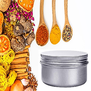 6 Ounce Aluminum Cans 180 mL Screw Lid Metal Storage Tins Containers for Storing Spices, Candies, Lip Balm, Candles, 12 Pcs.