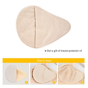 Polreta Lightweight Silicone Breast forms Silicone Breast Prosthesis for Mastectomy Right Spiral Shape Breast Only One Piece
