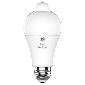 GE LED+ Motion Sensor LED Light Bulbs, Security Light, Warm White, A21 Standard Bulbs (2 Pack)