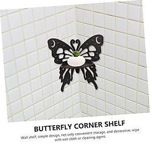 LIFKICH Butterfly Corner Shelf Wooden Floating Shelf Storage Rack for Wall Decor for Displaying Photos and Decorative Items Bedroom Living Room Bathroom