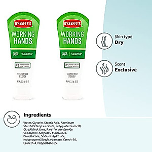 O'Keeffe's Working Hands Hand Cream, 3 oz, Tube, (Pack of 2)