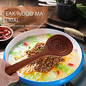 1 Set Reusable Utensils Kitchen Utensils Wood Utensils Wooden Utensils Wood Reusable Utensil Colander Spoon Wood Spoon Housewarming Spoon for Cooking Soup Wood Wok Spatula
