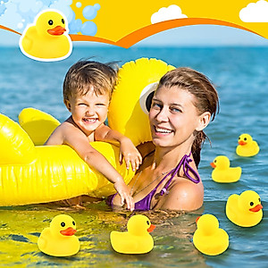 Deekin 40 Pcs 5 Inches Large Yellow Rubber Ducks Bulk Large Duck Bath Toy Squeak Rubber Duckie Bathtub Floating Bath Duck for Birthday Party Decoration Gift Swimming Pool