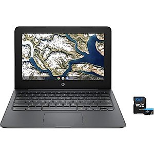 HP Newest Flagship Chromebook, 11.6" HD Screen, Intel Celeron Processor N3350, 4GB LPDDR2, 32GB eMMC, Online Class, Online Meeting, KKE 64GB MicroSD Card