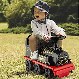 DoxiGlobal 2 in 1 Ride on Train Toys Electric Train Set trackless Cargo Car with Music for Kids Toddler Boys Birthday Gifts (Train)