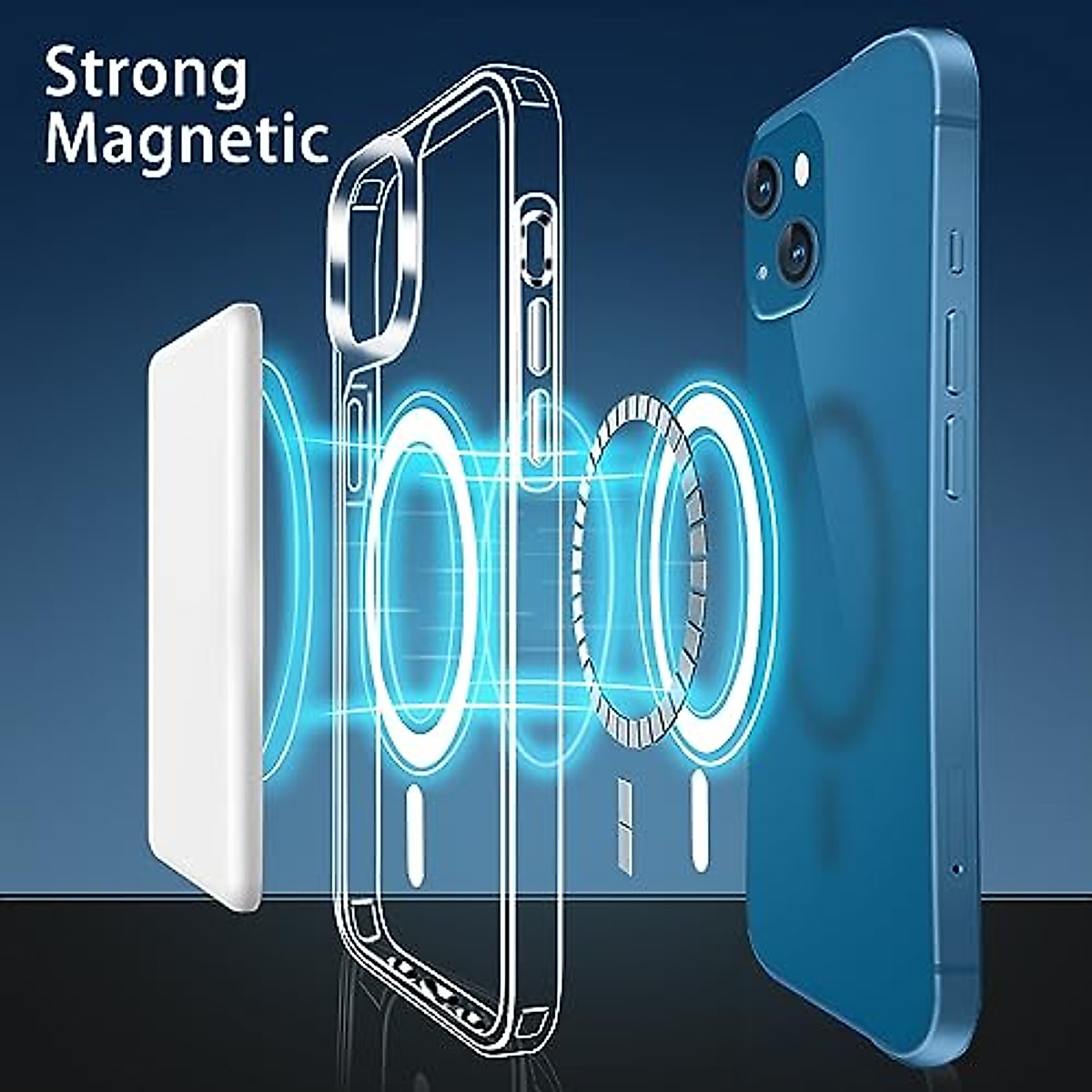 Hsefo Magnetic Case Compatible with iPhone 13 Mini Case, Compatible with MagSafe Wireless Charging, Transparent Anti-Scratch Back Shockproof Protective Slim Thin Phone Case Cover, Clear