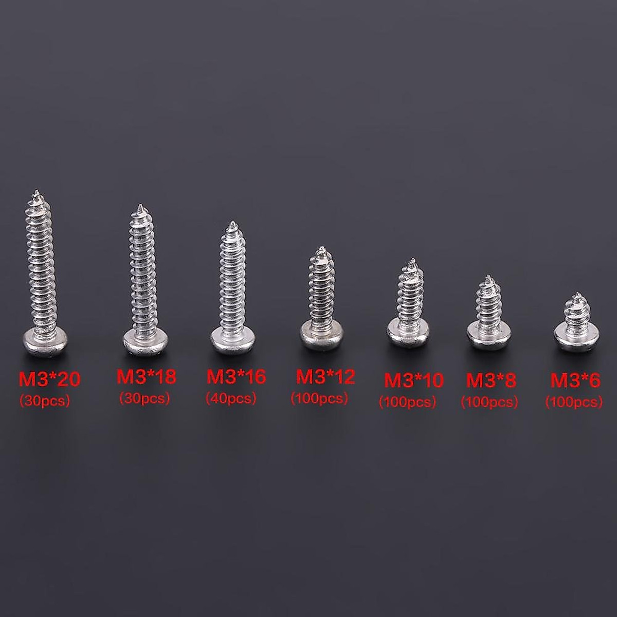 500Pcs M3 Self Tapping Screws Stainless Steel Cross Drive Button Head Self Drilling Screws Assortment(Stainless Steel)