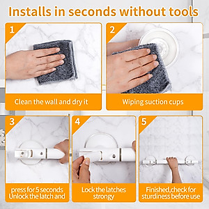 Shower Handle 18 Inch Grab Bars for Bathtubs and Showers Suction Bar Handles - Thickened Suction Cup Heavy Duty Safety Bathroom Rails Aid for Seniors, Elderly, Handicap - Wall & Toilet Support (1pack)