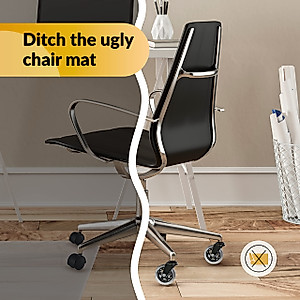 Office Owl Office Chair Wheels - Set of 5 Caster Wheels for Work, Desk and Gaming Chair - Replacement Wheel Set for Hardwood and Carpet Floors - Multifunctional Rollerblade Casters - Black