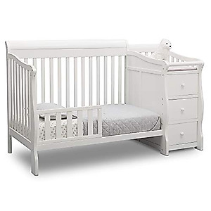 Delta Children Princeton Junction Convertible Crib N Changer, Bianca White