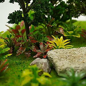 88pcs Model Trees Mixed Miniature Plants Model Train Scenery Architecture Trees Fairy Garden Trees Wargame Trees Model for Diorama DIY Craft Scenery Landscape Natural Green