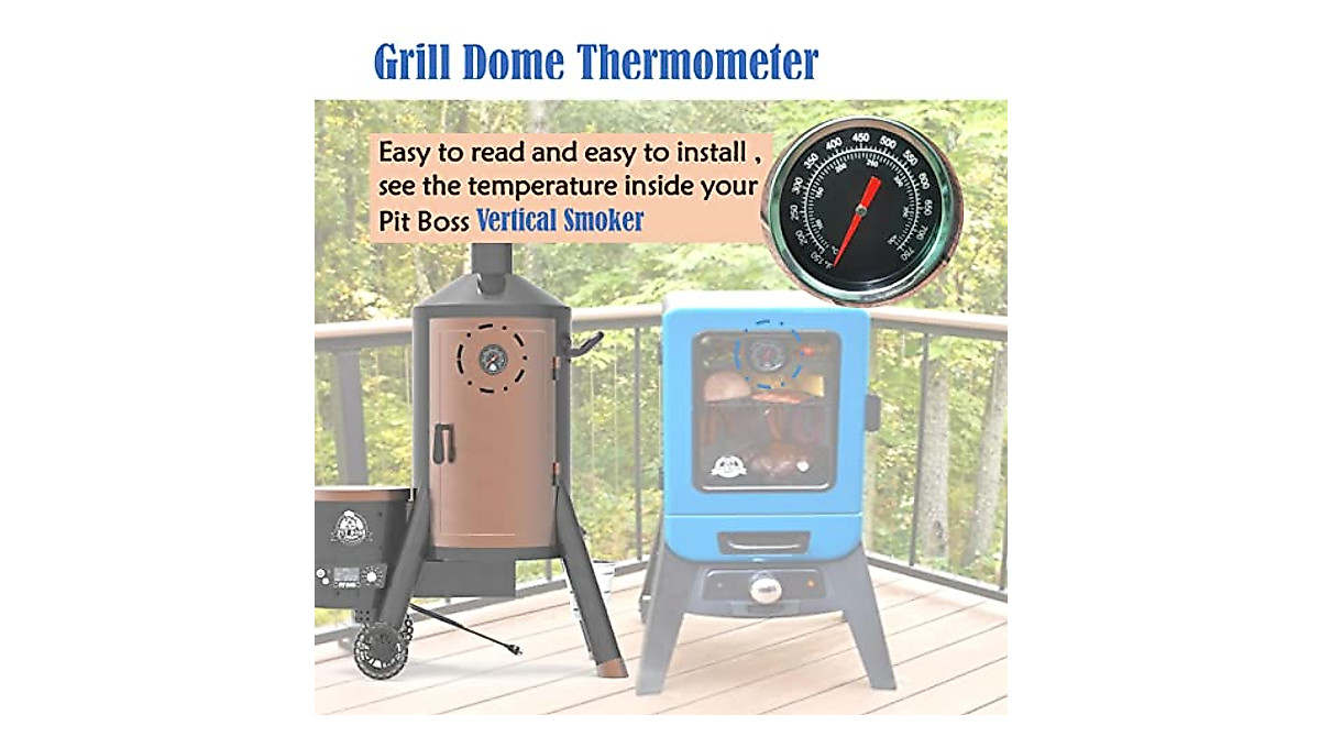 Black Dome Thermometer for Pit Boss Smoker Grills