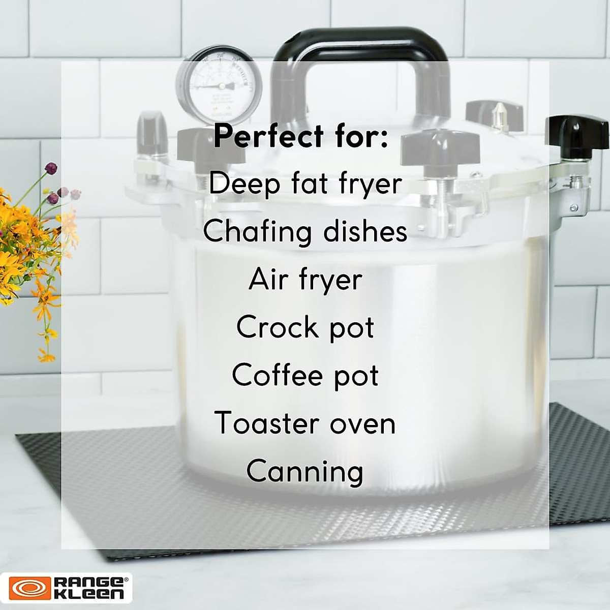 Metal, Heat Resistant, Non-Slip, Counter/Table Protector Mat, Extra Large - 17" x 20" - 2 Pack, Matte Black