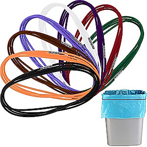 8 Pieces 3.28 Ft trash can bands large Rubber Bands Garbage Can Bag Holder 13-30 Gallon Garbage Can, Colorful Litter Box Band Loop for Trash Can Outdoor, 8 Colors