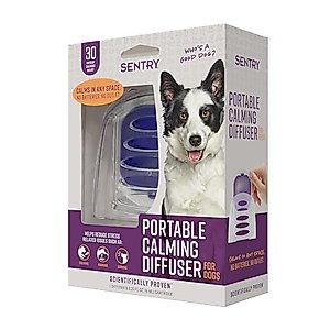 Sentry Behavior Portable Calming Diffuser for Dogs, Reduces Stress and Bad Behavior with Calming Pheromones, Easy-to-use Portable Design, 30 Day Release