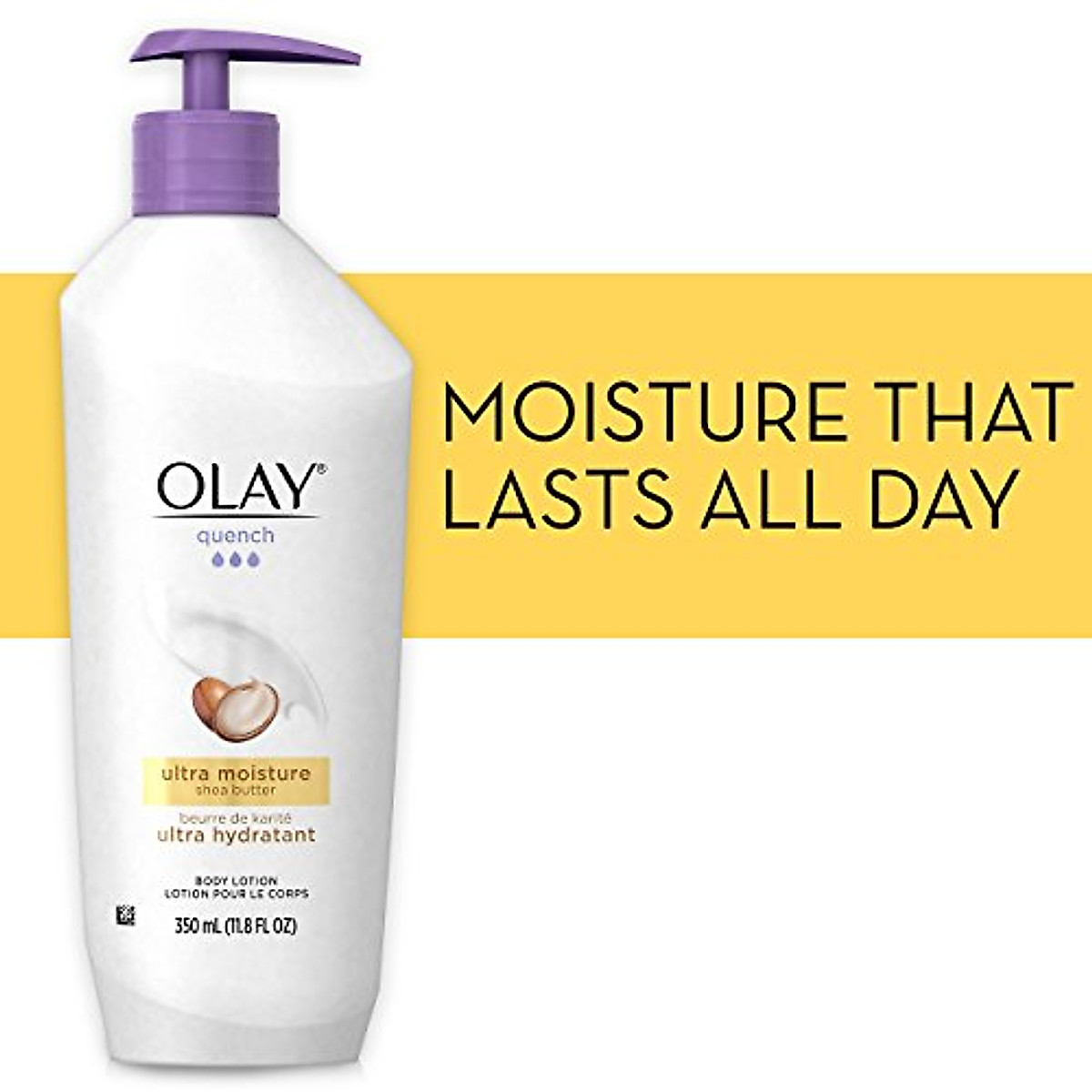 Body Lotion by Olay, Quench Ultra Moisture with Shea Butter, 11.8 fl oz (Pack of 3)