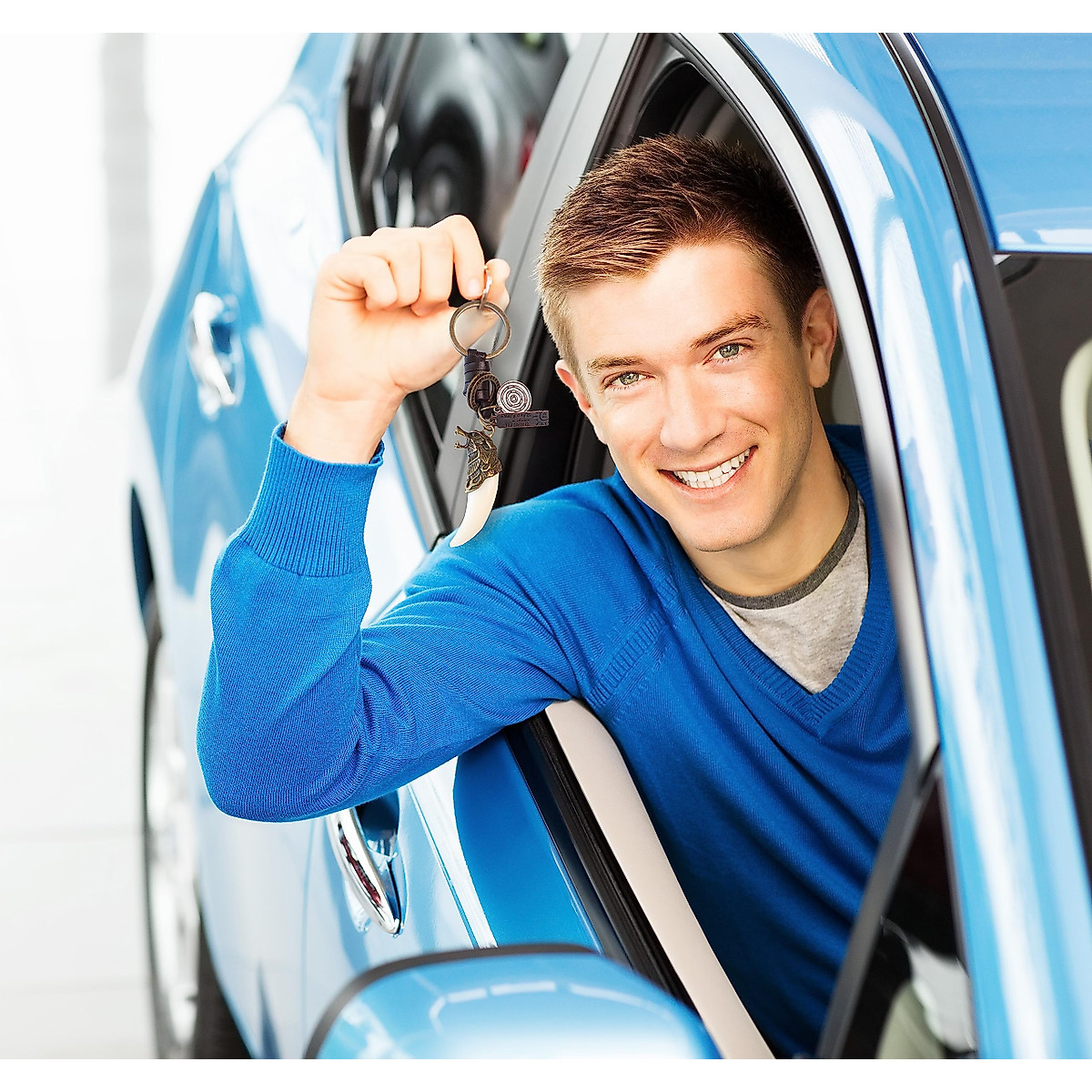 AuPra Fang KeyChain Gift Women & Men Leather Wolf KeyRing Home Car Door Keys Holder Ladies Tooth Present