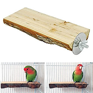 Natural Wooden Bird Perch Stand, Multi-Branch Hanging Perch Platform for Parrots, Cockatiels, Conures, Macaws, 7-8cm 15cm