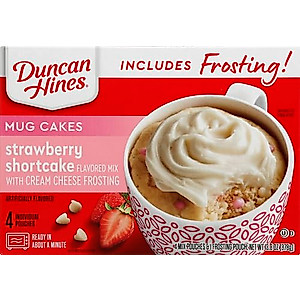 Duncan Hines Mug Cakes Strawberry Shortcake Flavored Mix with Cream Cheese Frosting, 13.3 oz