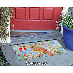 Toland Home Garden 800262 Noel Cardinal Winter Door Mat 18x30 Inch Bird Outdoor Doormat for Entryway Indoor Entrance