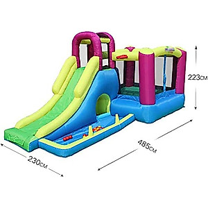 Multifunctional Trampoline/Children Slide/Inflatable Castle and Slide,/Outdoor Playground/Home Square Trampoline/Best Gift for Children Color 230 485 223Cm