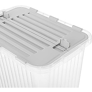 Superio 13 Gallon Hinged Lid Storage Tote; Stackable Storage Container with Lid (52 Quart, Bin with Hinged Lid)