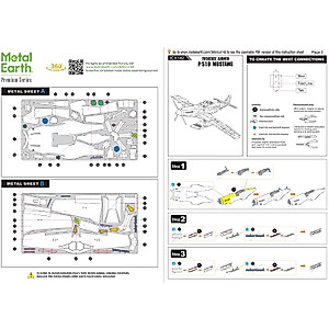 Metal Earth Premium Series Tuskegee Airmen P-51D Mustang Red Tail 3D Metal Model Kit Fascinations