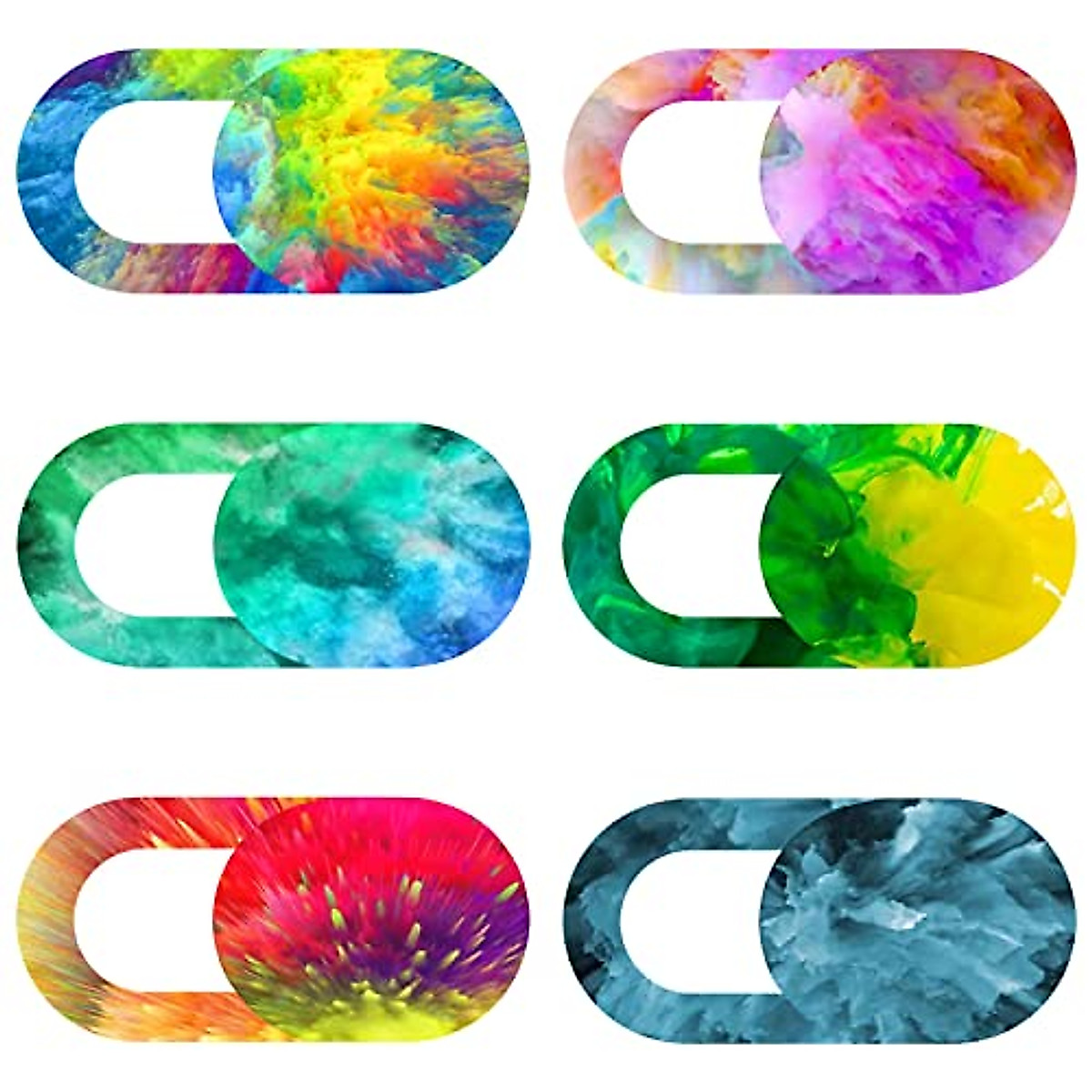 Webcam Cover Slide, Ultra-Thin 0.023inch Laptop Camera Cover Slide, 6 Pack Computer Camera Cover Slide for MacBook Air/IPad/PC/Phone, Protect Privacy and Security - New Definition (Color Explosion)