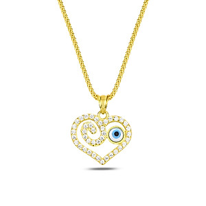 Blingoz Evil Eye Necklace and Bracelet Set for Women - 925 Sterling Silver , 18K Gold plated Dainty Pendants Evil eye Necklace , Bracelet , Necklance and Bracelet set - Greek Protection Jewelry Amulet Gift for Women Men