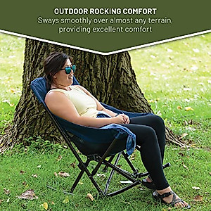 Timber Ridge Capsule Quad Folding Rocker Compact Rocking Camping Chair, 22.83”W x 20.47”D x 18.5”/33.07H, Blue