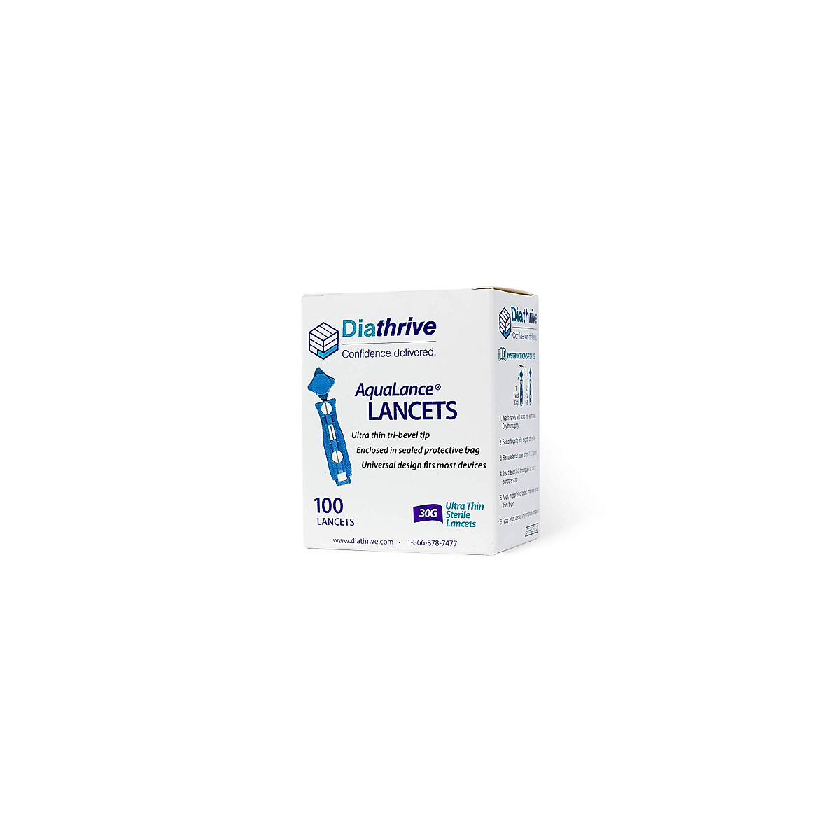 Diathrive Blood Glucose Test Strips and Lancets (100 Test Strips, 100 lancets)