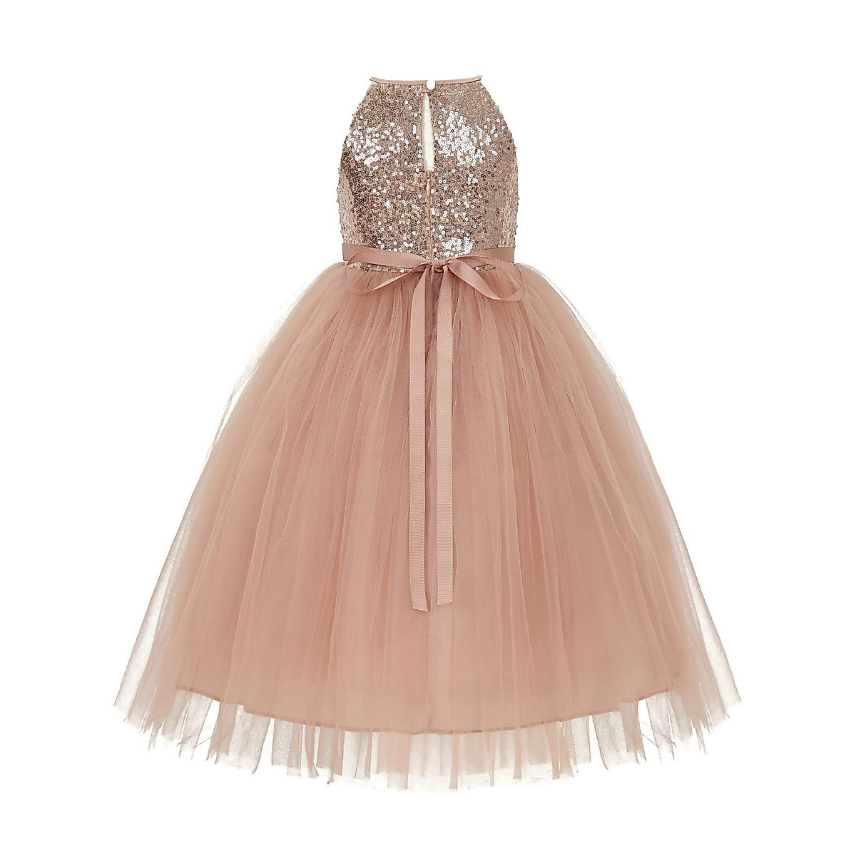 Sequin Halter Junior Flower Girl Dresses Pretty Princess Ballroom Dance 202 8