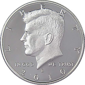 2010 S Kennedy Half Dollar Choice Proof 90% Silver 50c US Coin Collectible