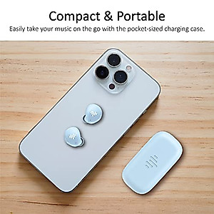 iLuv myBuds Wireless Earbuds, Bluetooth 5.3, Built-in Microphone, 20 Hour Playtime, IPX6 Waterproof Protection, Compatible with Apple & Android, Includes Charging Case & 4 Ear Tips, TB100 Sierra Blue