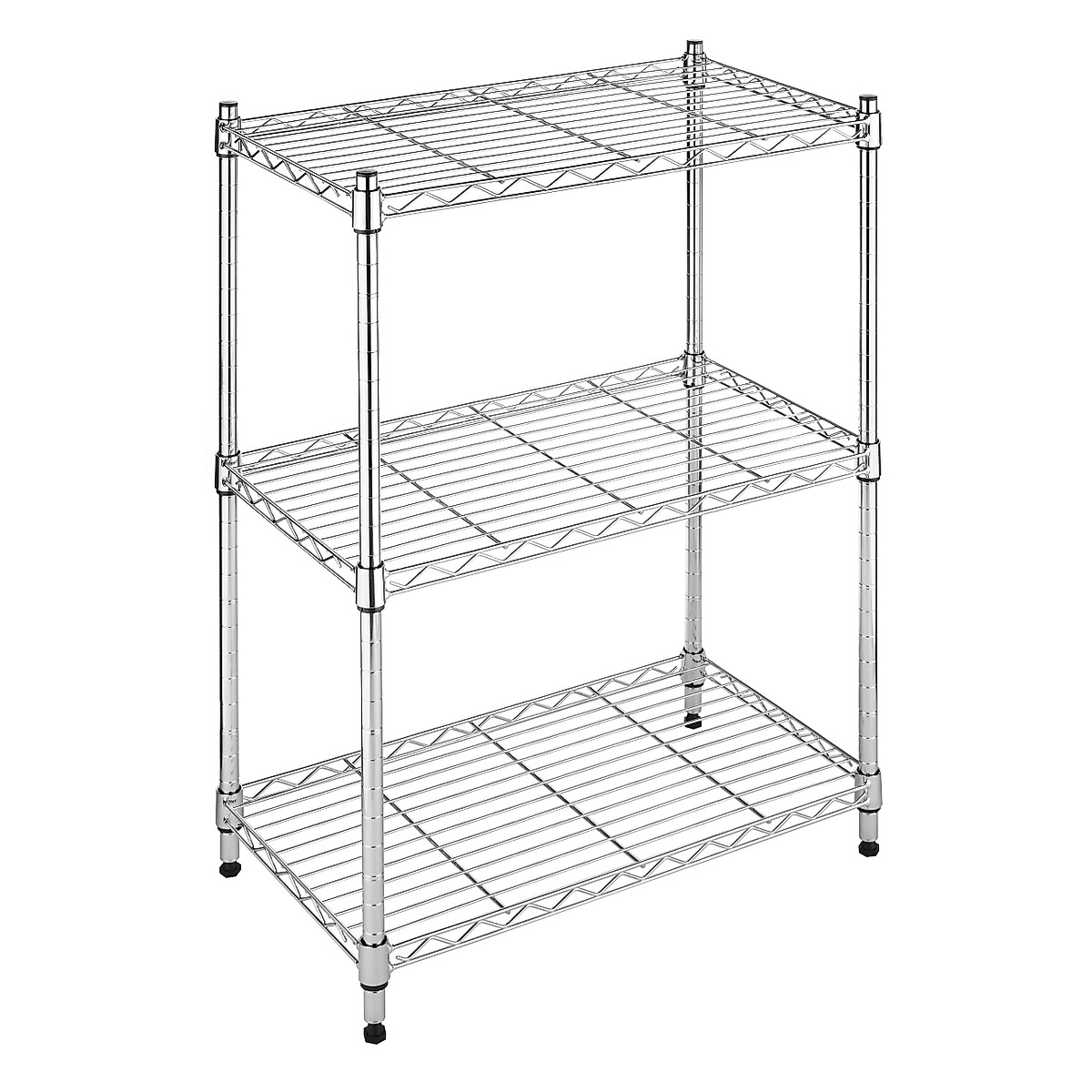Whitmor Supreme Small 3 Tier Shelving Adjustable Chrome