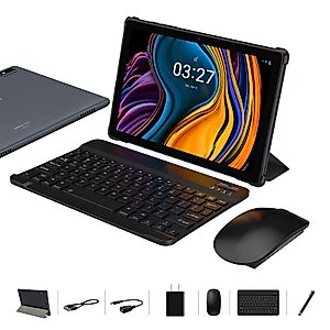 YOTOPT Android 12 Tablet, 10 inch Tablets 4GB RAM, 64GB ROM 1TB Expand, 8000mAh Battery Android Tablet IPS HD Touch Screen, Dual Camera, Bluetooth, Parent Control, WiFi Tablet, Gray