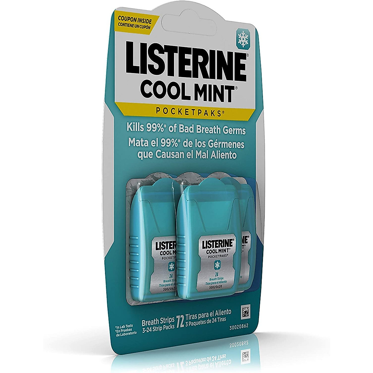 Listerine Cool Mint Pocketpaks Breath Strips, 12-24-Strip Pack Total 288 Strips