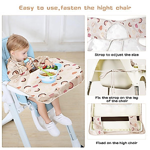 Vicloon Coverall Baby Feeding Bib, Weaning Bib Attaches to Highchair and Table, Long Sleeves Bib with Waterproof, Comfortable,Machine Washable, Baby Bib For 6 Month to 3 Years Old (Pink)