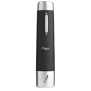 Ozeri Prestige Electric Wine Bottle Opener with Aerating Pourer, Foil Cutter and Elegant Recharging Stand