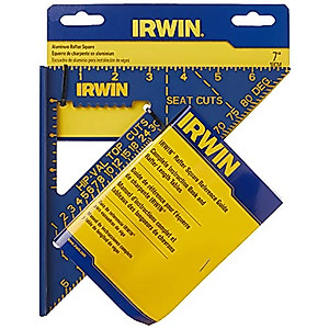 IRWIN Tools Rafter Square, Hi-Contrast Aluminum, Blue , 7-Inch (1794463)
