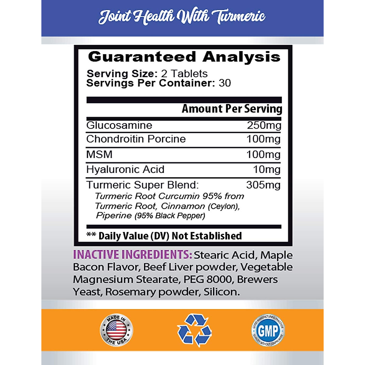 Joint Supplements for Cats - Pets Turmeric Joint Health - for Dogs and Cats - Advanced Complex - glucosamine chondroitin cat Treats - 2 Bottles (120 Tablets)