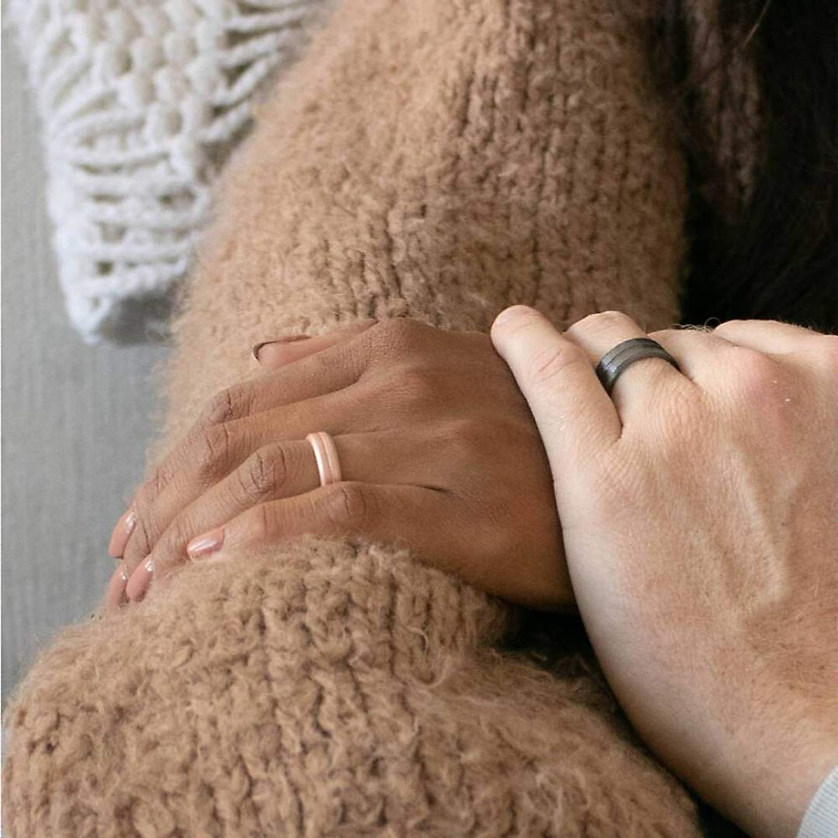 Enso Rings Thin Contour Silicone Ring – Stackable Multi Color Unisex Wedding Engagement Band – Thin Minimalist Band – 4.70mm, 1.83mm Thick (Diamond, 6)